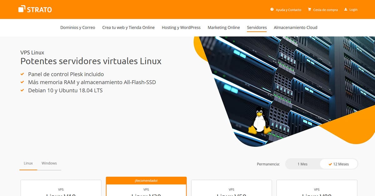 Alquiler barato de V-Server Linux | STRATO