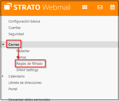 ¿Cómo puedo establecer reglas de filtro en el programa de e-mail STRATO ...